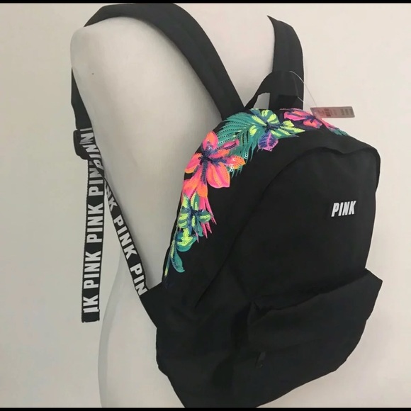 PINK Victoria's Secret | Bags | Nwt Vs Pink Floral Bling Mini Backpack ...